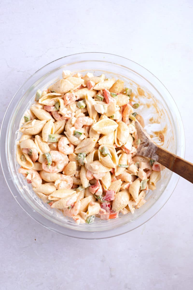 Creamy Cold Seafood Salad with Pasta & Shrimp - My Forking Life