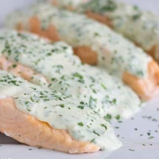 Pressure Cooker Salmon with Creamy Herb Parmesan Sauce - My Forking Life