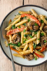 Rasta Pasta Recipe (Creamy Caribbean Pasta) - My Forking Life