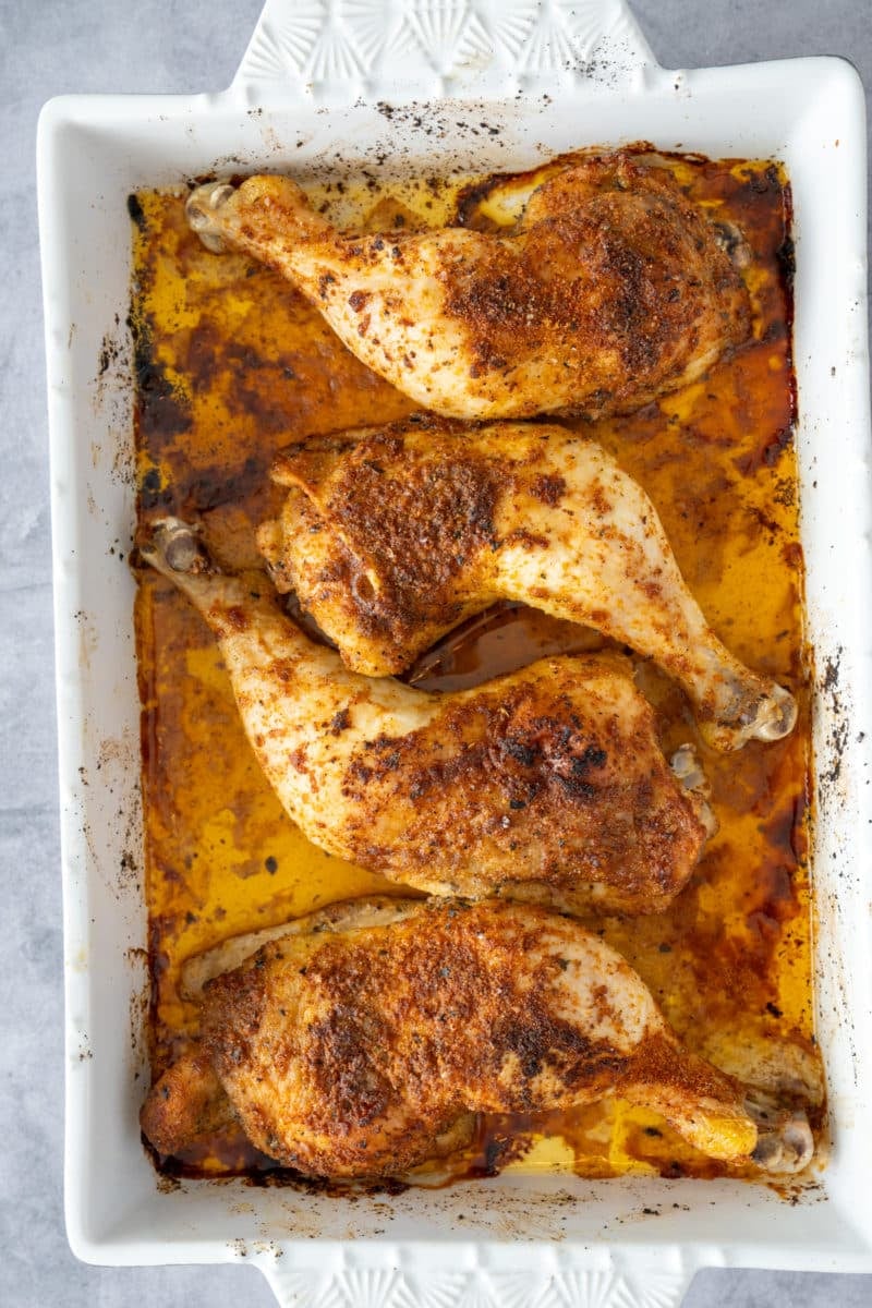 The Easiest Baked Chicken Leg Quarters Recipe - My Forking Life