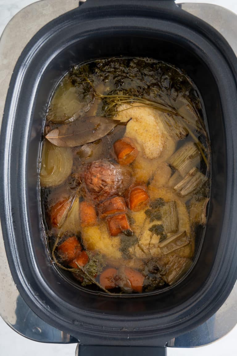 Slow Cooker Chicken Broth - My Forking Life